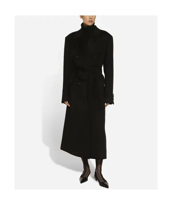 Dolce & Gabbana Double-breasted Belted Coat - Black