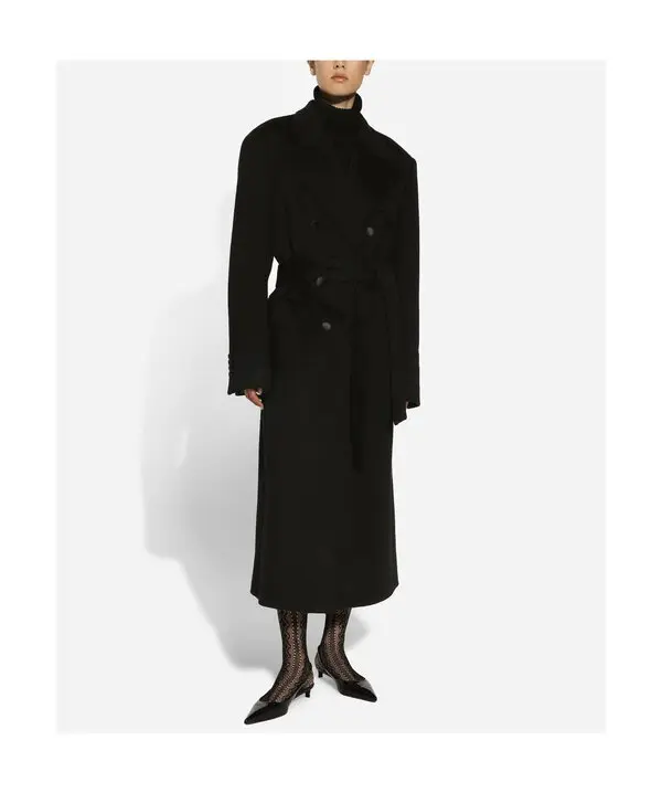 Dolce & Gabbana Double-breasted Belted Coat - Black