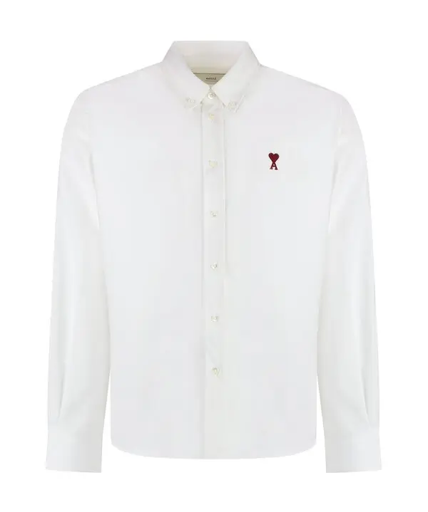 Ami Logo Patch Button-up Shirt - White