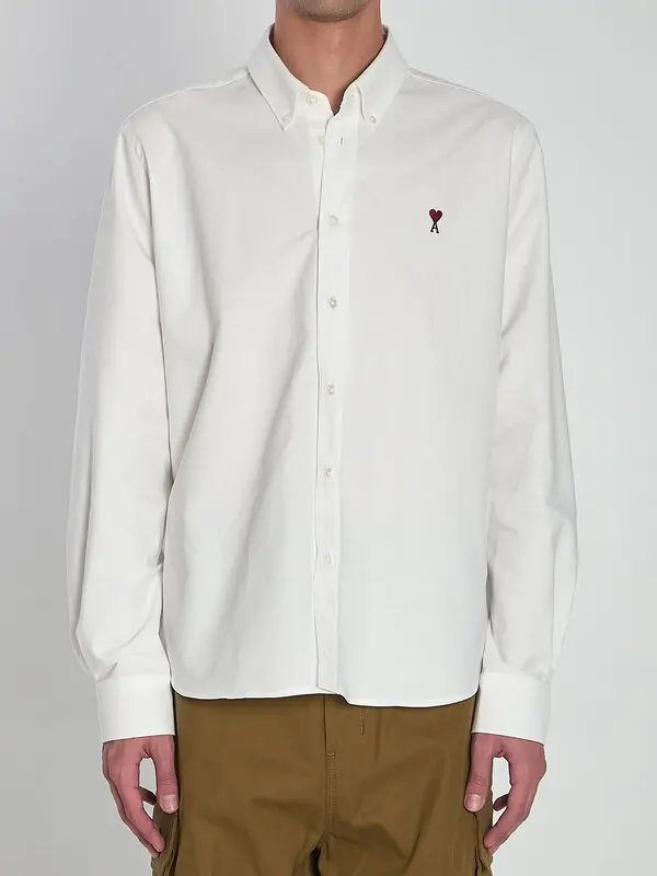 AMI Paris Logo Patch Button-up Shirt
