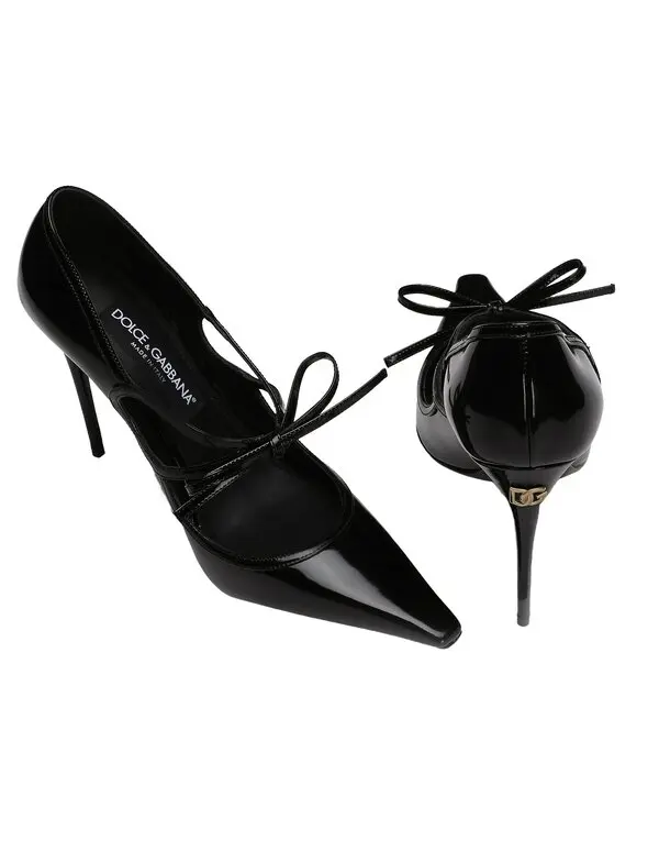 Dolce & Gabbana Patent Leather Pumps With Bow Detail