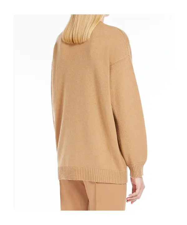 Max Mara Crewneck Jumper With Textured Embroidery - Camel
