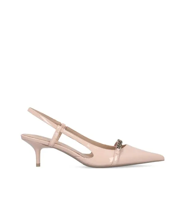 Pinko Chain-linked Slingback Pumps - Nude