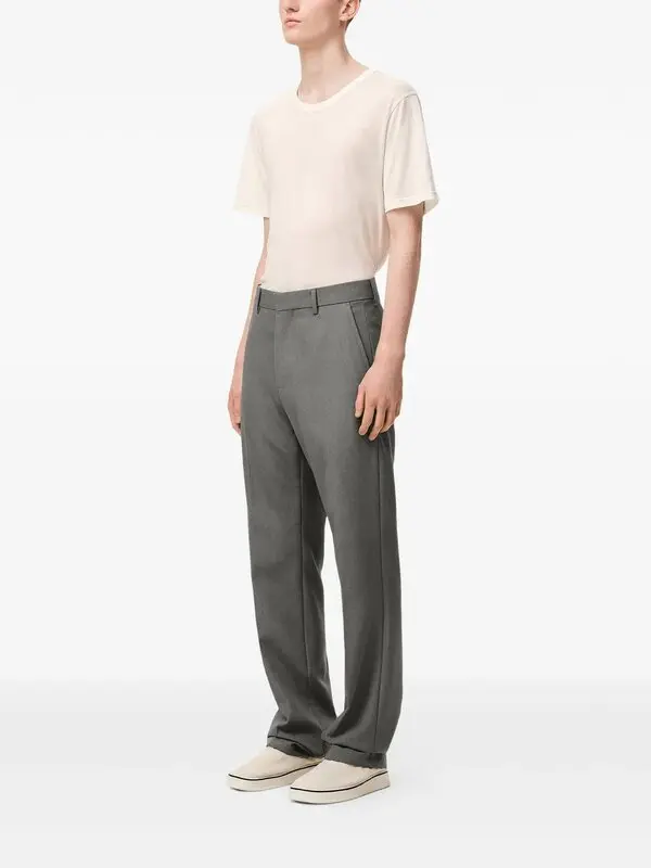 AMI Paris Straight Leg Trousers - Carbon