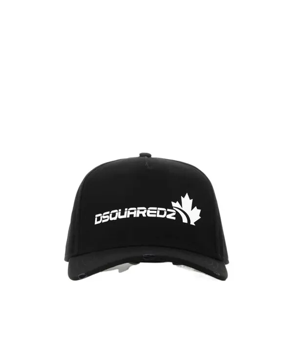 Dsquared2 Distressed Baseball Cap With Logo Detail - Black