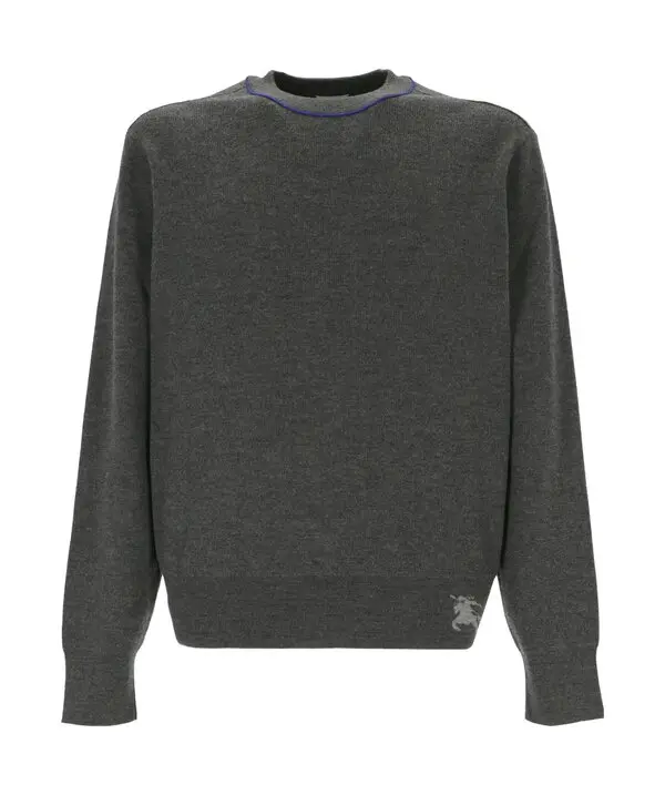 Burberry Equestrian Knight Intarsia Knit Crewneck Jumper - Black