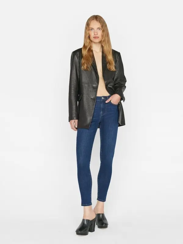 FRAME High-rise Belted Zip Up Jeans