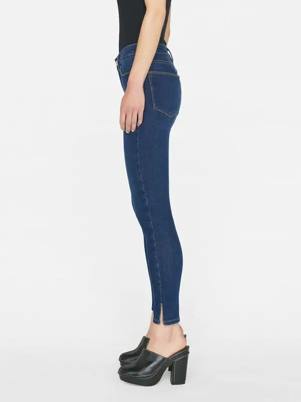 FRAME High-rise Belted Zip Up Jeans