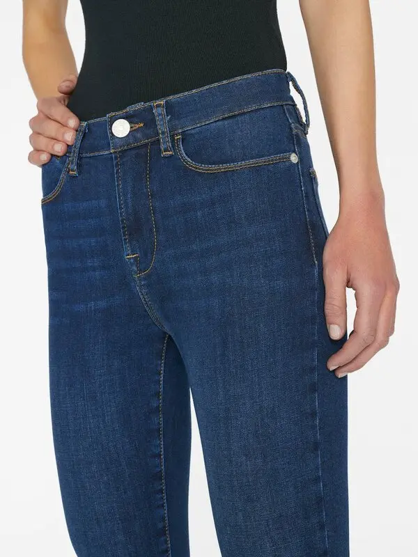 FRAME High-rise Belted Zip Up Jeans