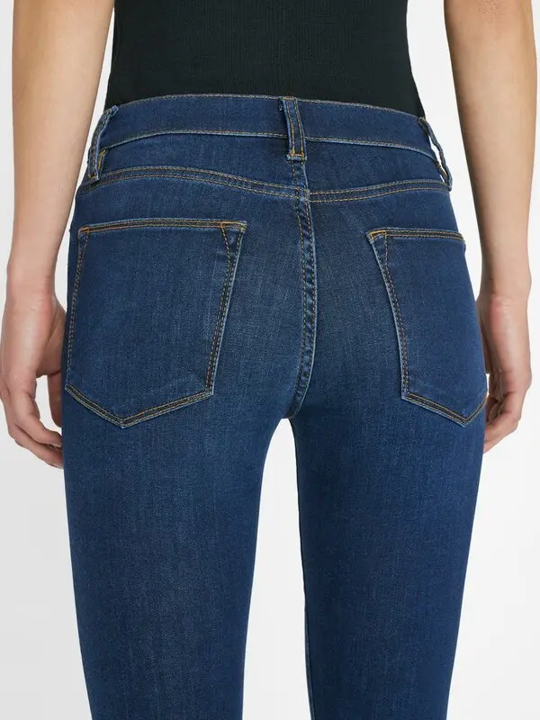 FRAME High-rise Belted Zip Up Jeans