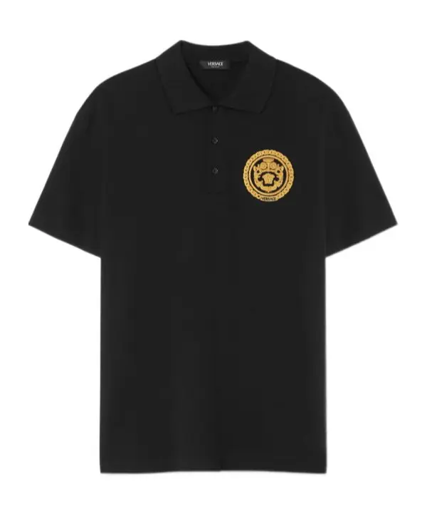 Versace Medusa-printed Short-sleeved Polo Shirt