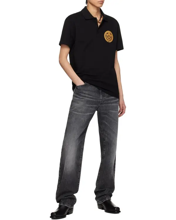 Versace Medusa-printed Short-sleeved Polo Shirt