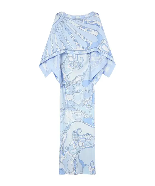 Emilio Pucci Printed Strapless Maxi Dress - Blue