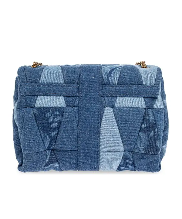 Versace Quilted Denim Shoulder Bag