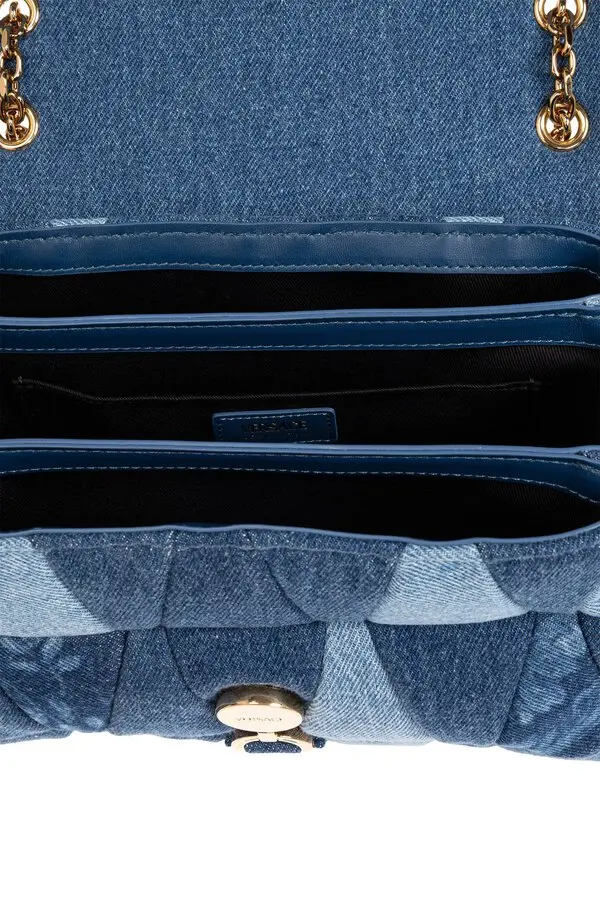 Versace Quilted Denim Shoulder Bag