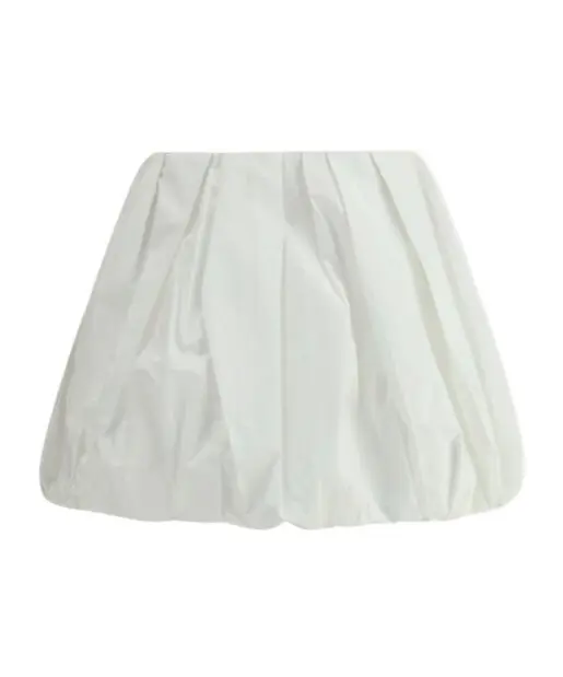 Pinko Pleated Poplin Mini Balloon Skirt - White