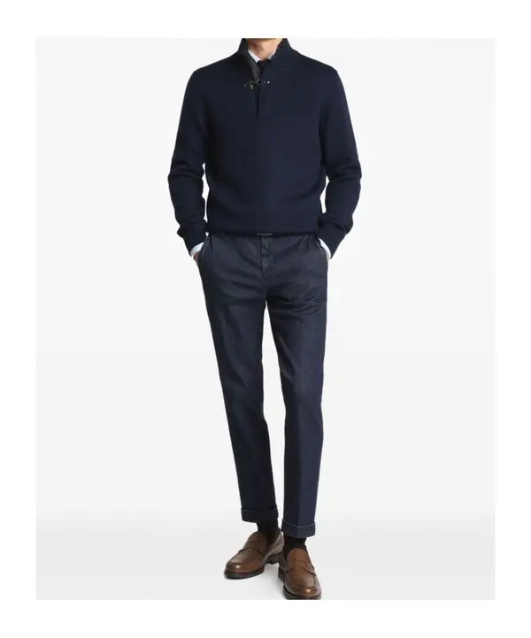 FAY Hook-closure Mock Neck Jumper