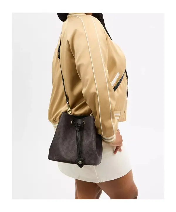 COACH Rowan Bucket Bag In Signature Canvas - Opal/walnut/black