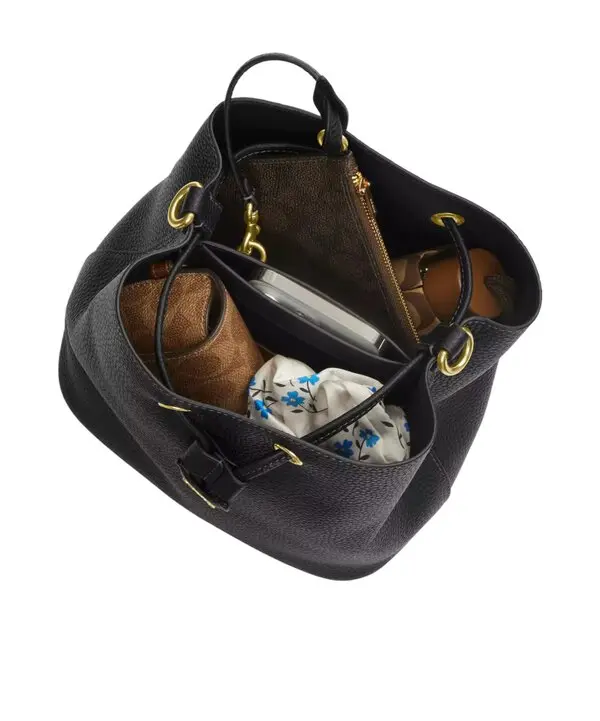 COACH Rowan Bucket Bag In Signature Canvas - Opal/walnut/black