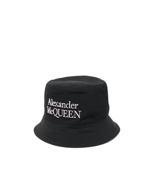 Alexander McQueen Embroidered Reversible Bucket Hat - Black
