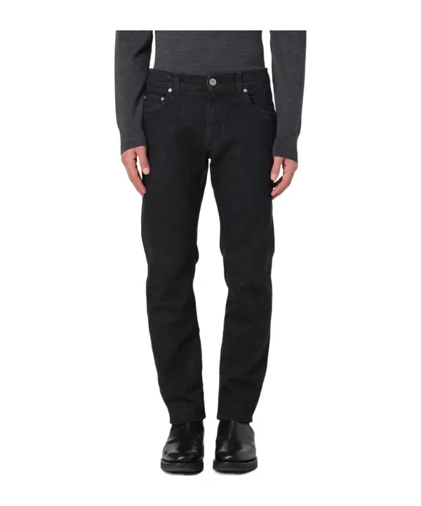 Etro Slim-cut Jeans With Logo Patch - Black