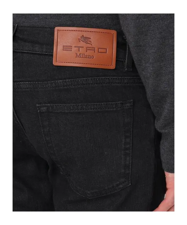 Etro Slim-cut Jeans With Logo Patch