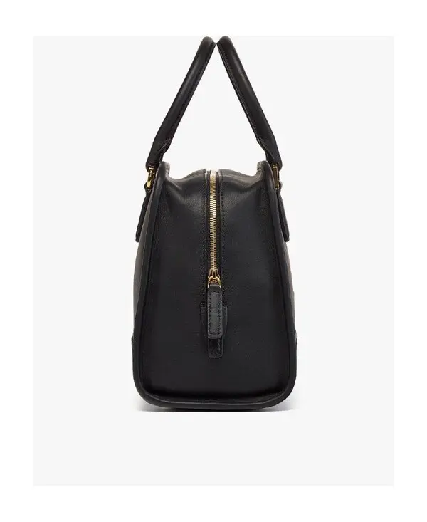 Mcm Medium Logo Embossed Aren Boston Bag
