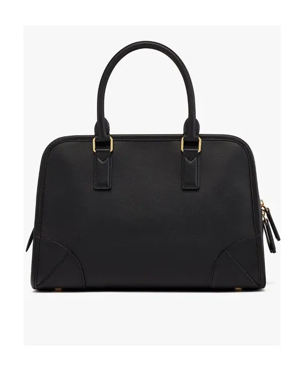 Mcm Medium Logo Embossed Aren Boston Bag