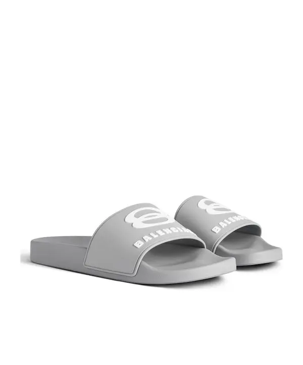 Balenciaga Unity Sports Icon Pool Slides - Gray/white