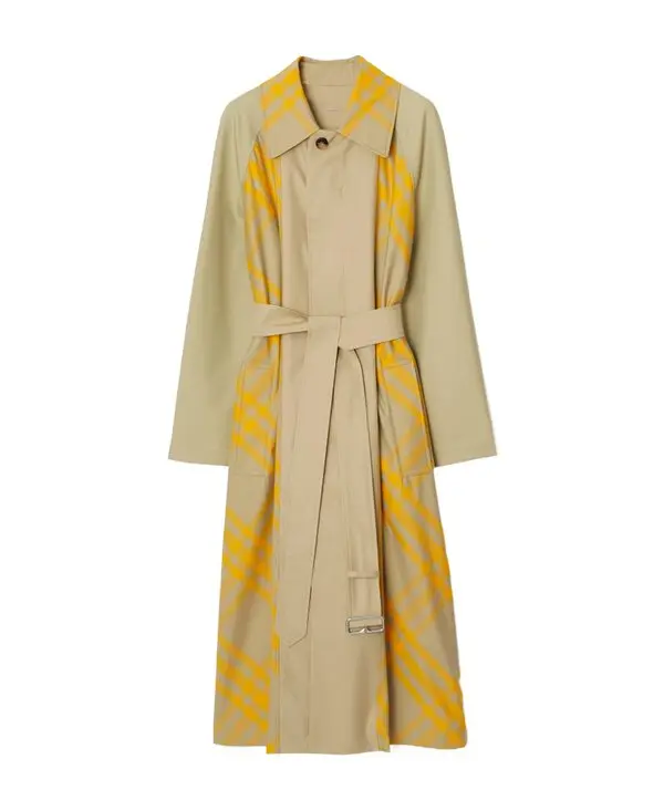 Burberry Checked Belted-waist Reversible Trench Coat - Nude
