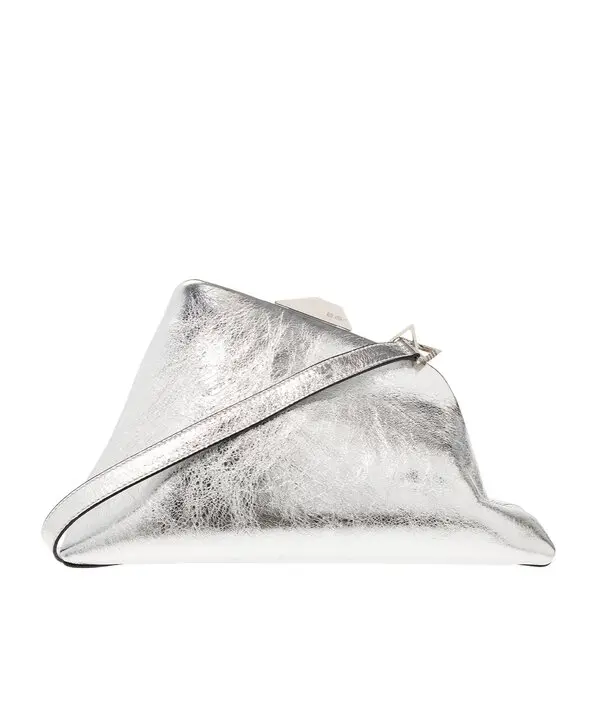 Attico Day Off Metallic Effect Shoulder Bag - White