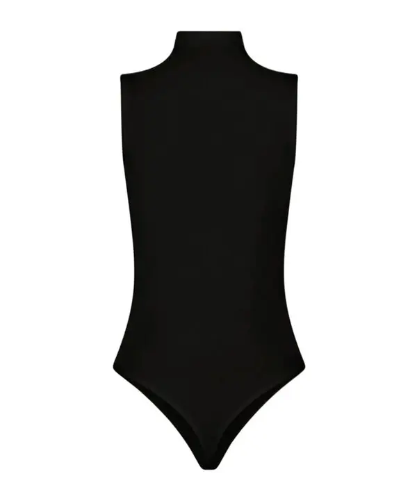 Wolford Sleeveless Turtleneck Bodysuit With Snap Closure - Black