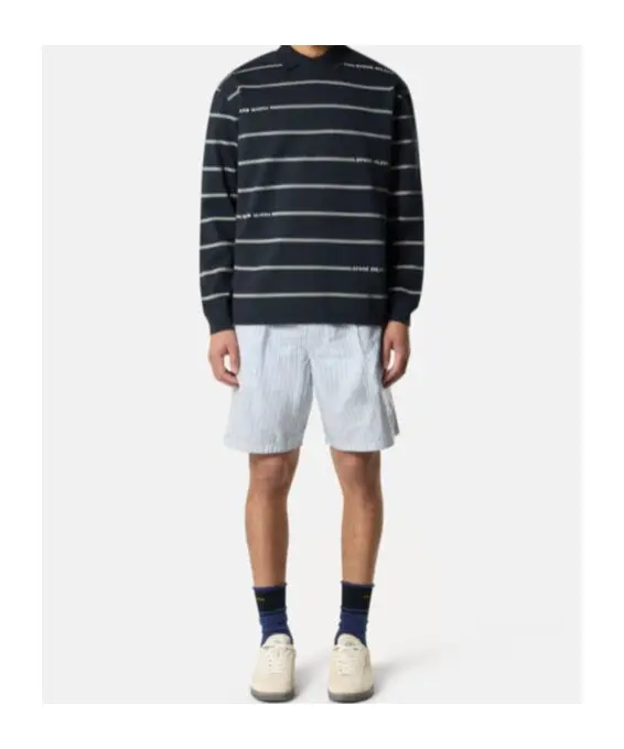 Stone Island Striped Oversized Fit Crewneck Sweatshirt