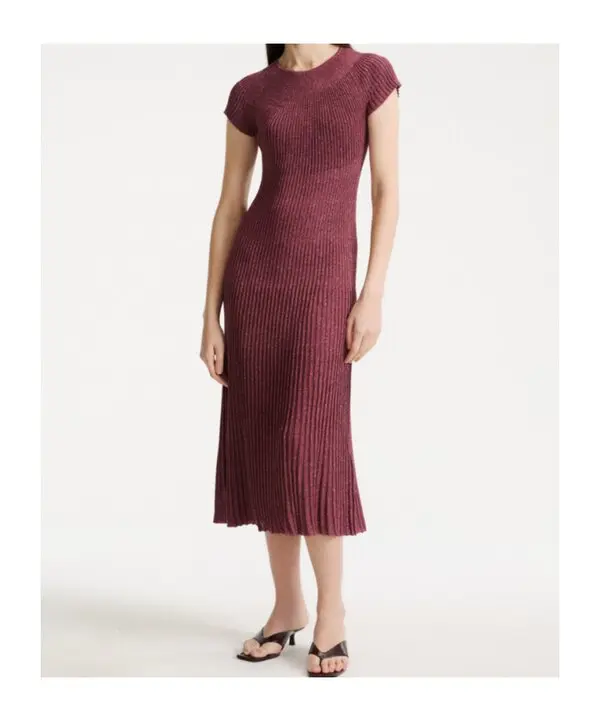 Marella Lurex-detail Knit Fit-and-flare Midi Dress