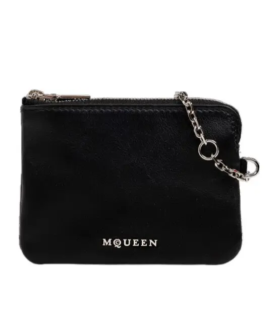 Alexander McQueen Logo Palque Chain-detailed Wallet - Black