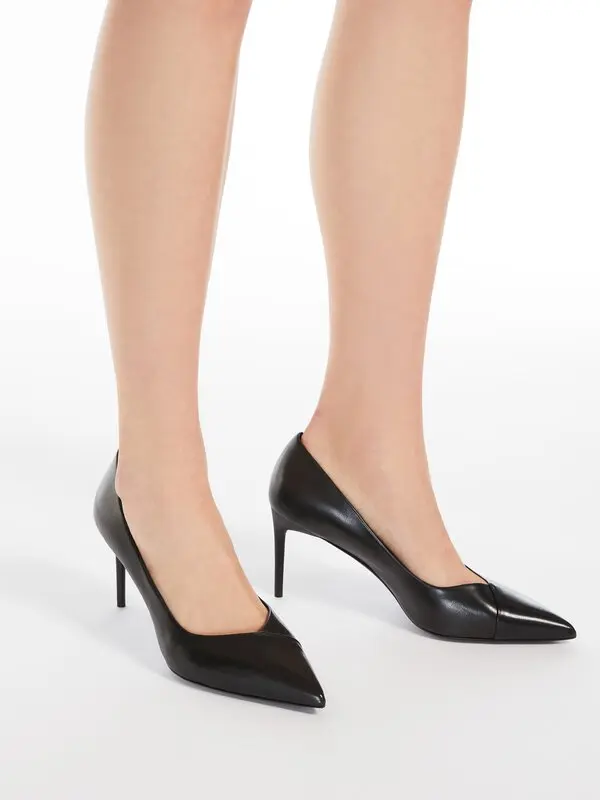 Max Mara Nappa Leather Court Pumps - Black