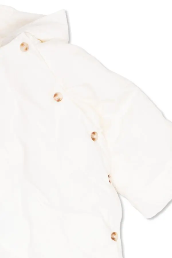Bonpoint Quilted Hooded Snowsuit With Cherry Pattern