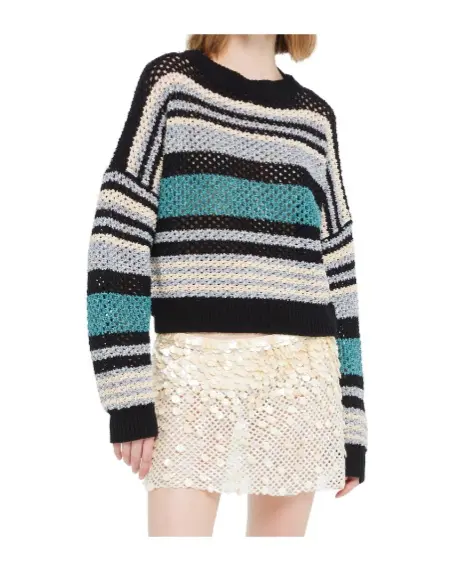 Alanui Ocean Stripes Open-knit Sweater