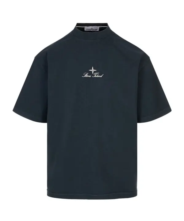 Stone Island Logo Printed Short-sleeved T-shirt
