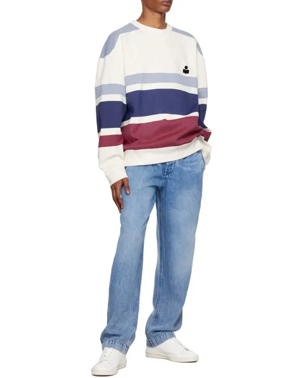 Isabel Marant Étoile Logo Printed Striped Sweatshirt - Blue