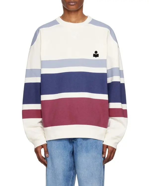 Isabel Marant Étoile Logo Printed Striped Sweatshirt - Blue