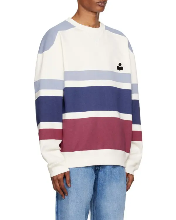 Isabel Marant Étoile Logo Printed Striped Sweatshirt - Blue