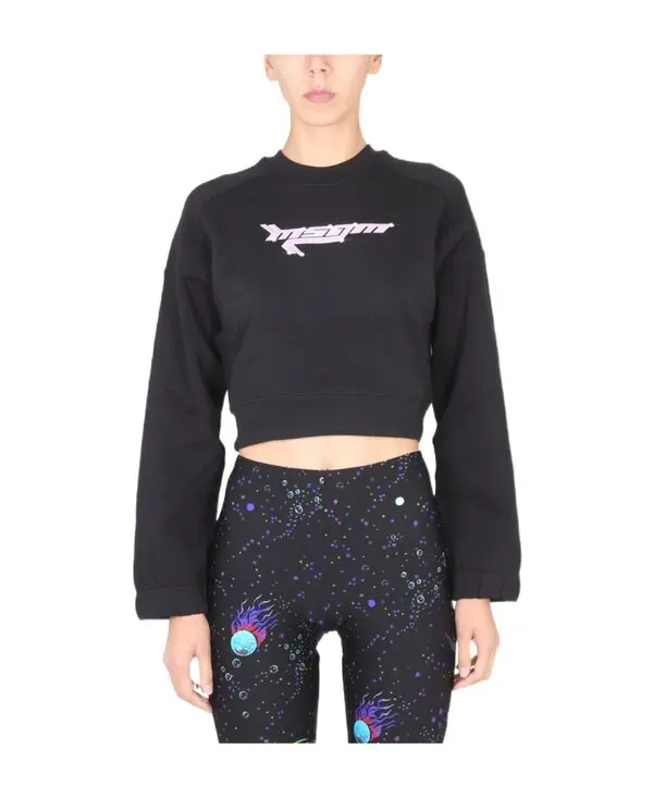 MSGM Cropped Logo Sweatshirt