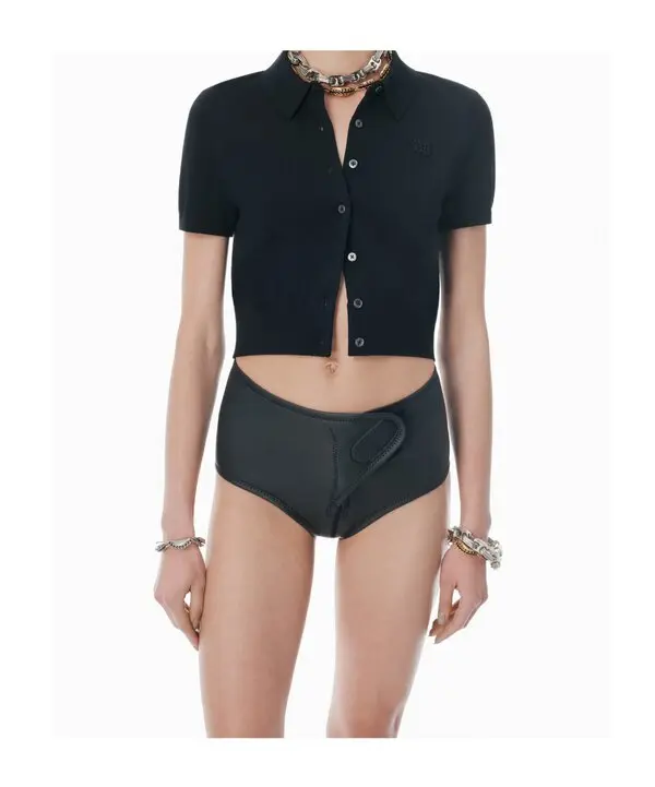 Alexander Wang Logo Patch Knitted Polo Shirt