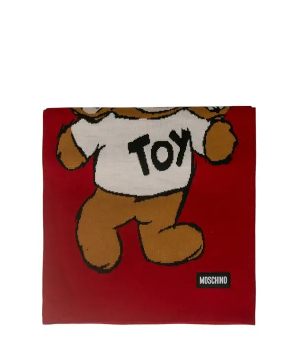 Moschino Teddy Bear Pattern Scarf - Red