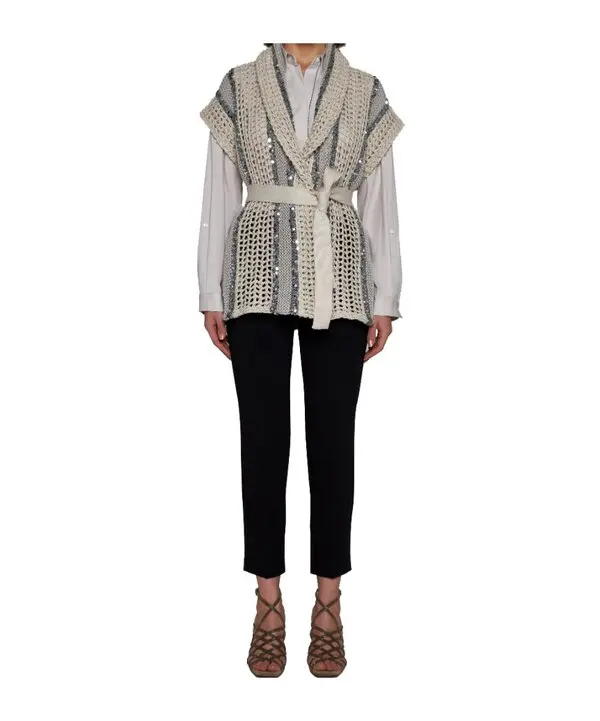 Brunello Cucinelli Embellished Knitted Gilet