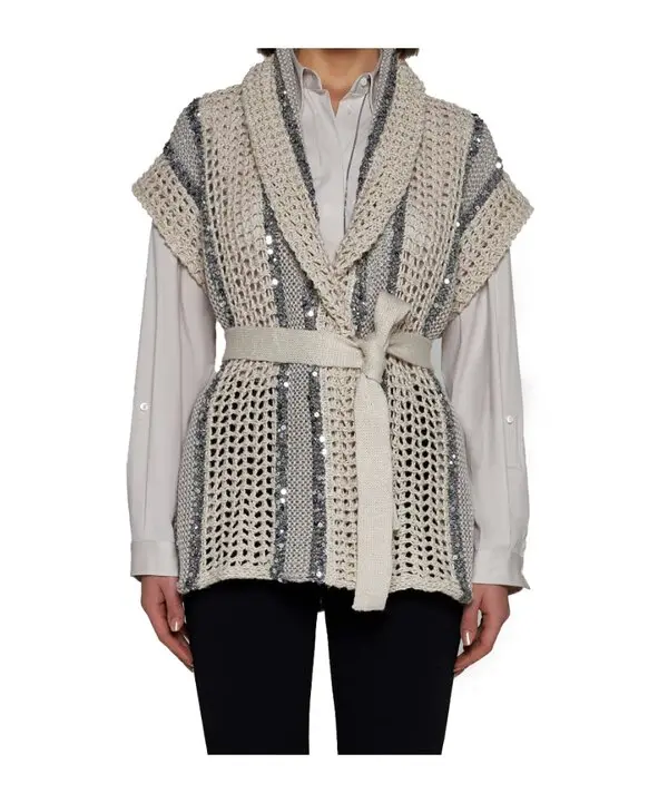 Brunello Cucinelli Embellished Knitted Gilet