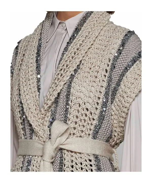 Brunello Cucinelli Embellished Knitted Gilet