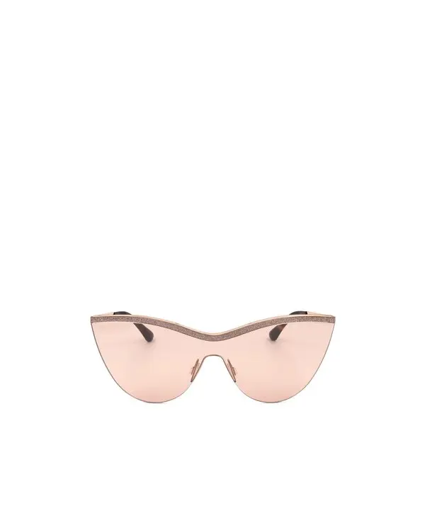 JIMMY CHOO Glittered Cat Eye Frame Sunglasses - Nude