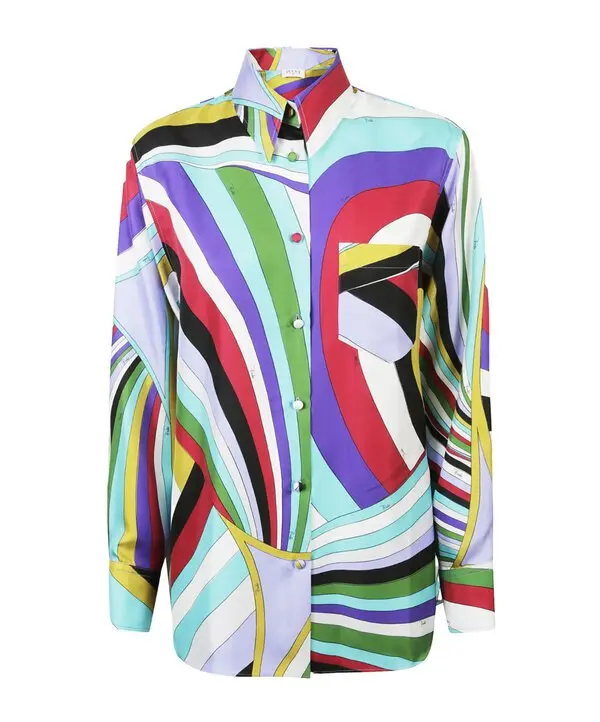 Emilio Pucci Graphic Print Silk Shirt - Multicolor